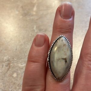 Jewelry | Native American Womens Navajo White Stone Howlite Jumbo Ring ...